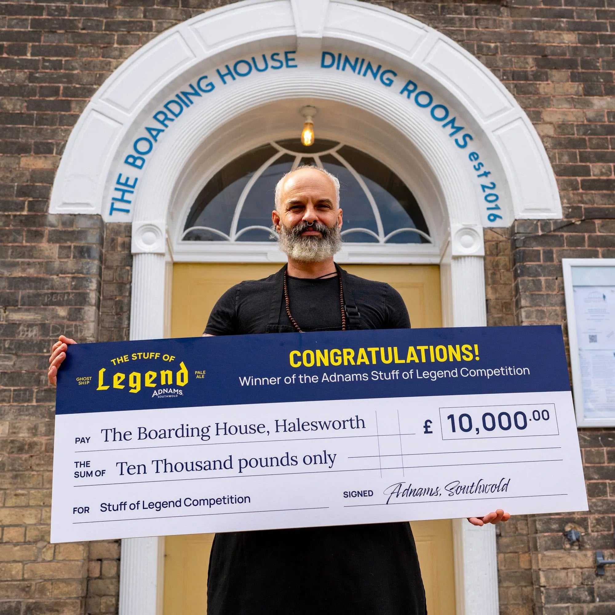 A cheque for £10,000… It’s The Stuff of Legend. - Adnams PLC