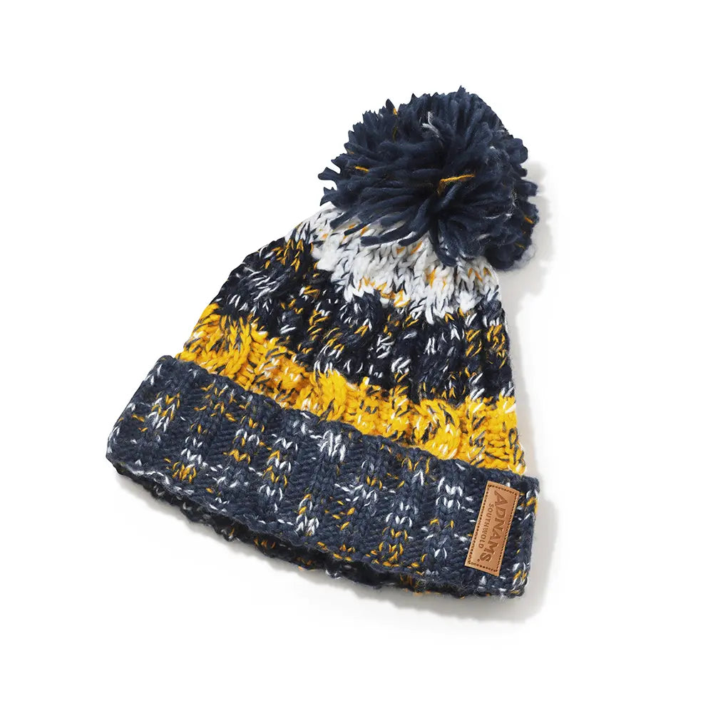 Adnams Navy & Gold Bobble Hat - Adnams PLC